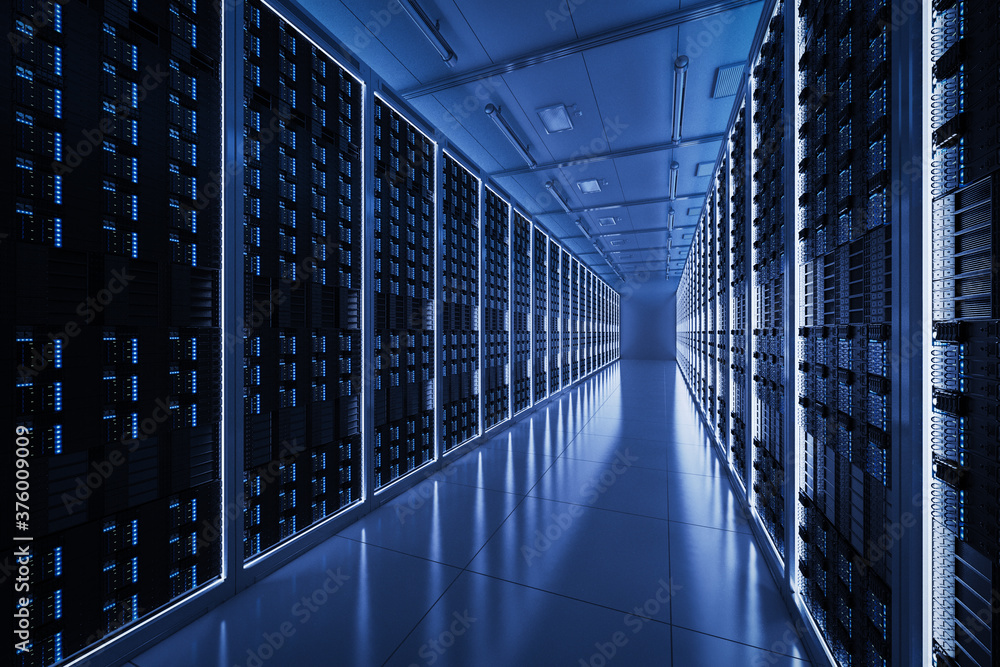 Server room with server tower Stock Photo | Adobe Stock