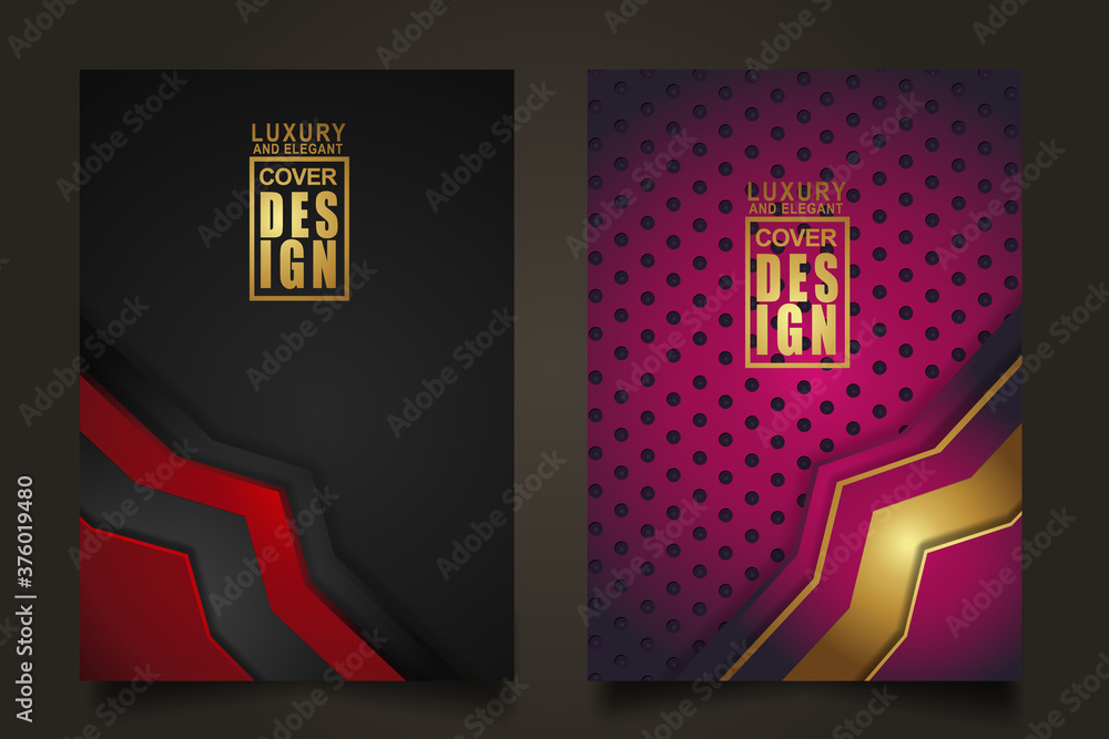 Set cover design template with Luxury and elegant flow lines overlap ...