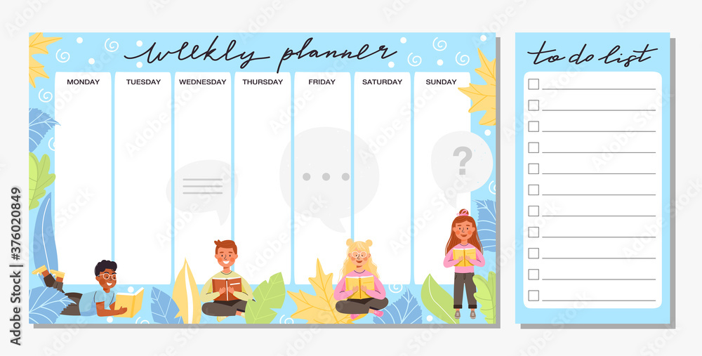 Collection of weekly planner and to do list template. School timetable ...