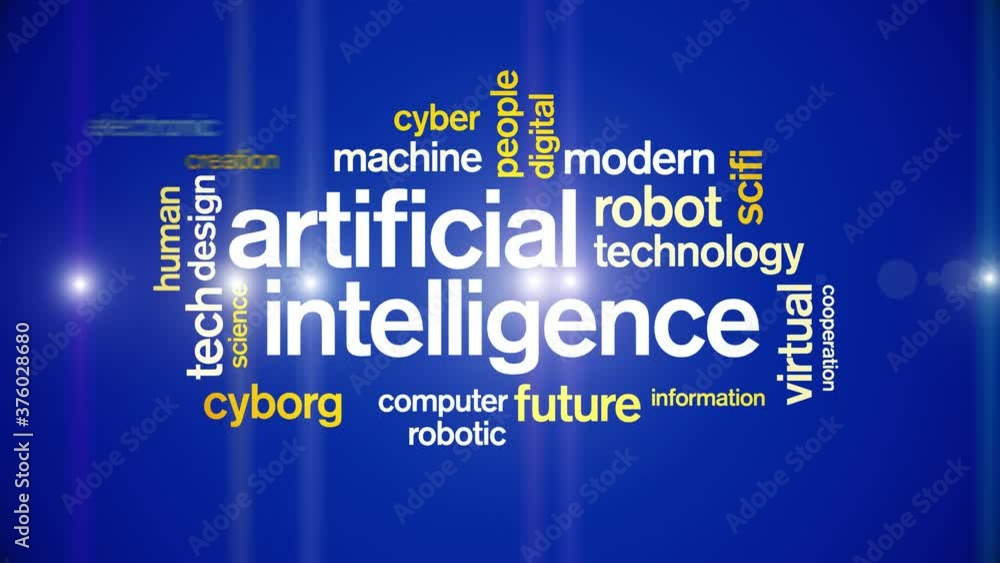 4k artificial intelligence Animated Tag AI Word Cloud;Text Design ...