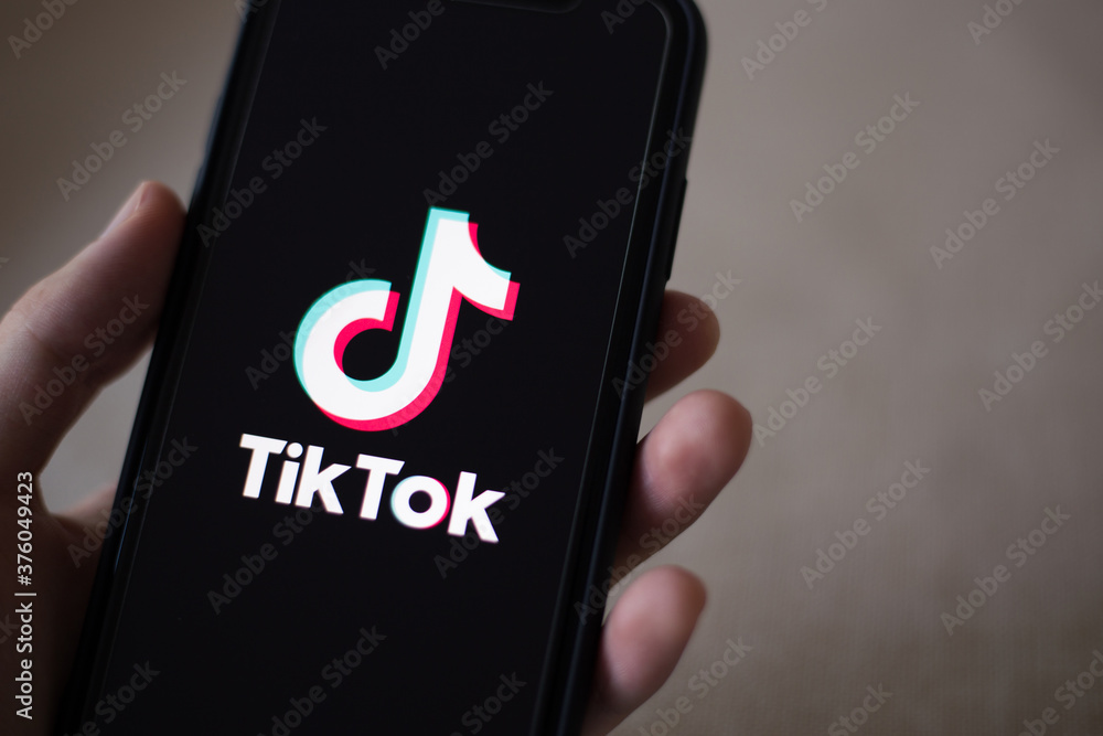 WENZHOU, CHINA - SEPTEMBER 5, 2020: Smart phone with TIK TOK logo ...