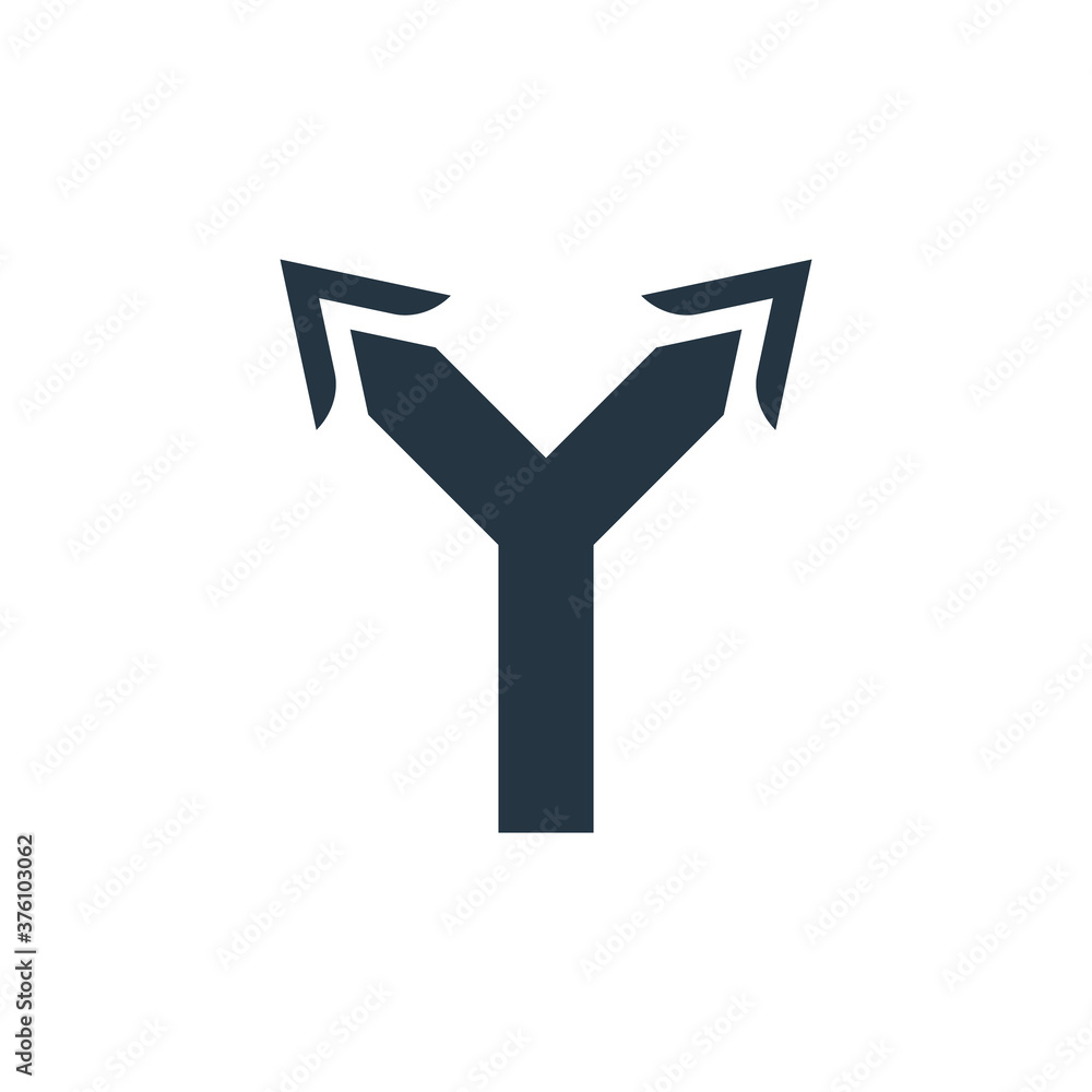 y intersection icon. Glyph y intersection icon for website design and mobile, app development ...