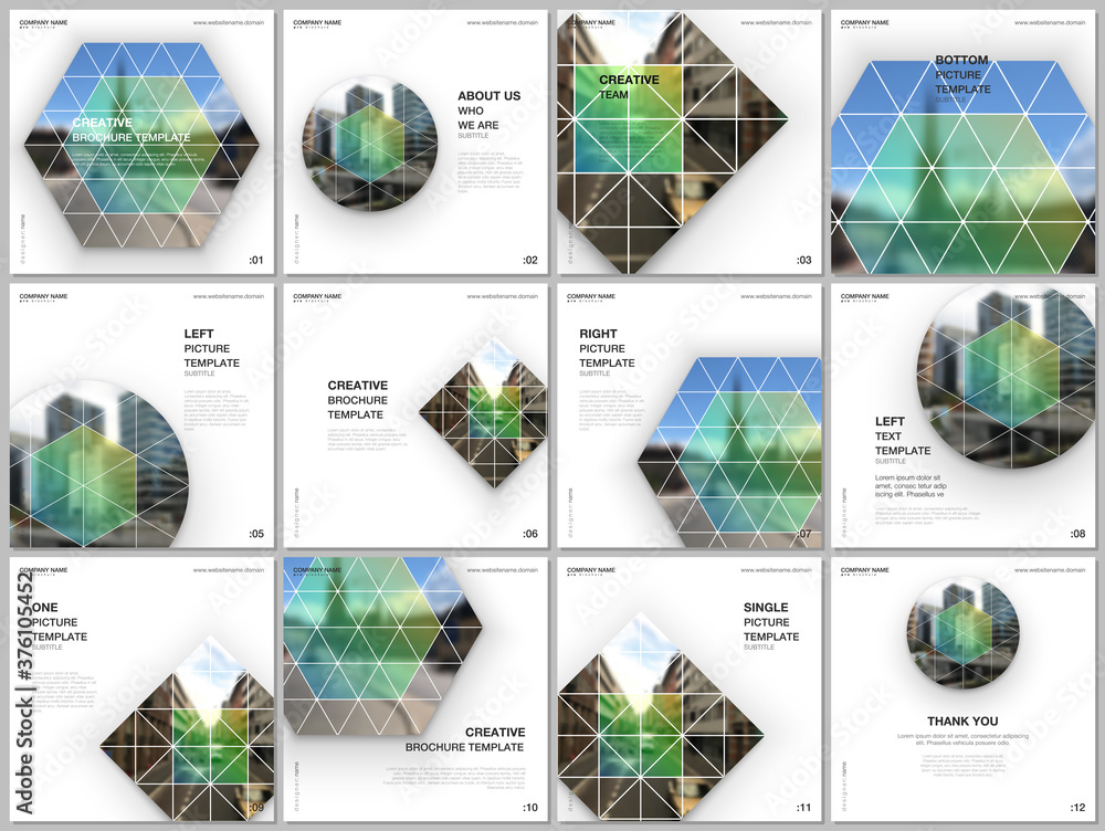 Brochure layout of square format covers design templates for square ...
