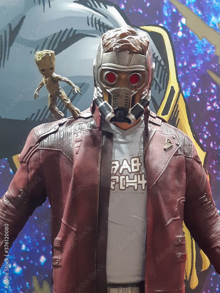 Star Lord And Baby Groot on his shoulder from Guardians of the Galaxy ...
