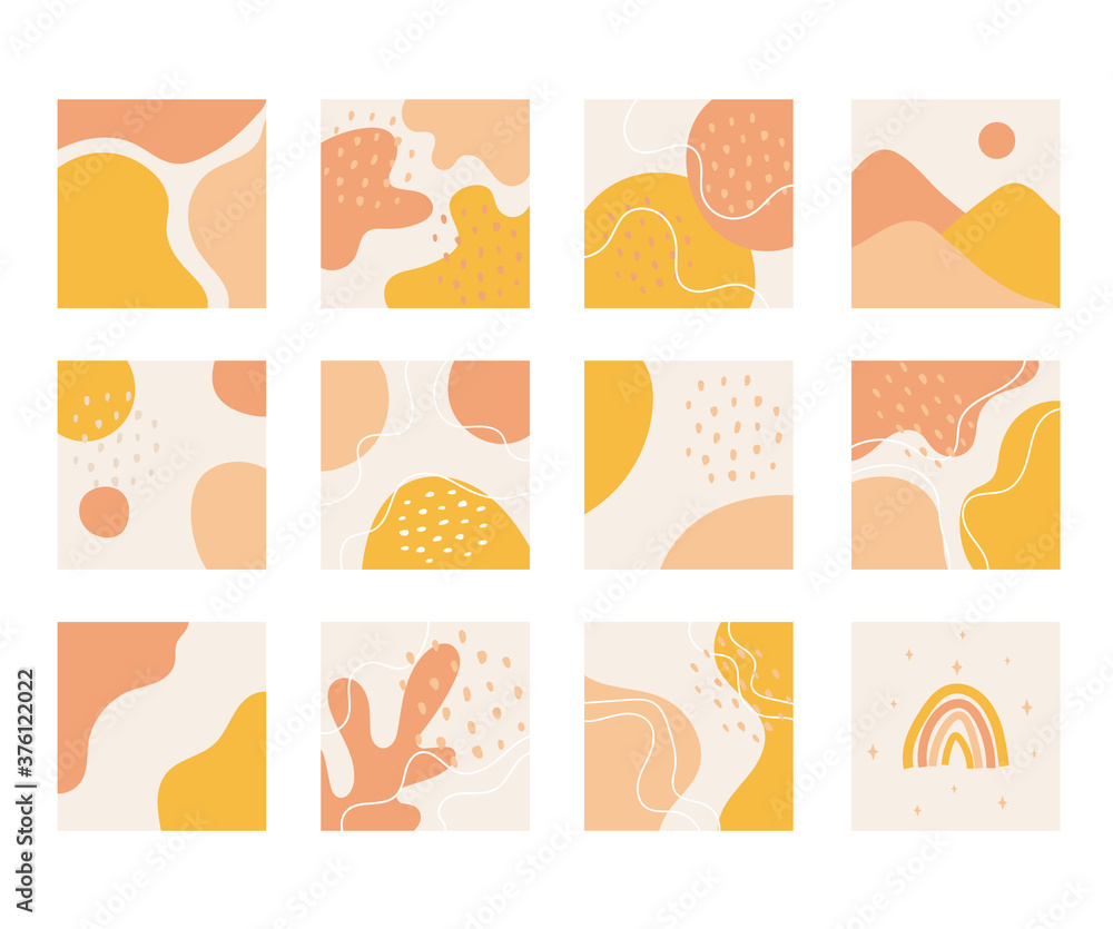 Abstract background with various shapes and textures. Vector ...