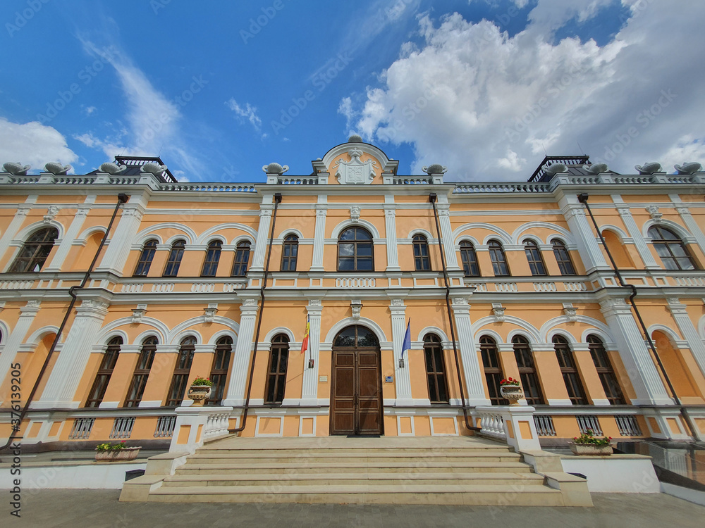 Wide angle shot of Manuc Bei mansion, architectural, culture and ...