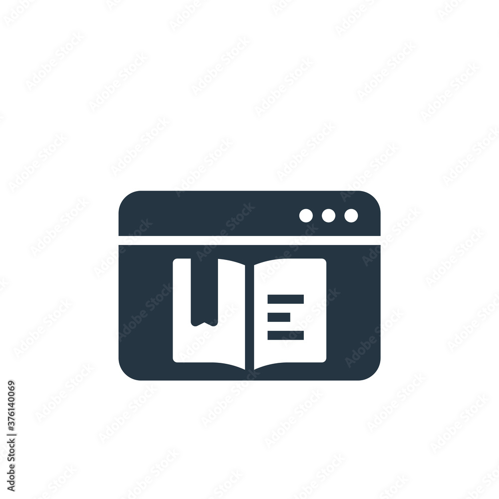 digital book icon. Glyph digital book icon for website design and ...
