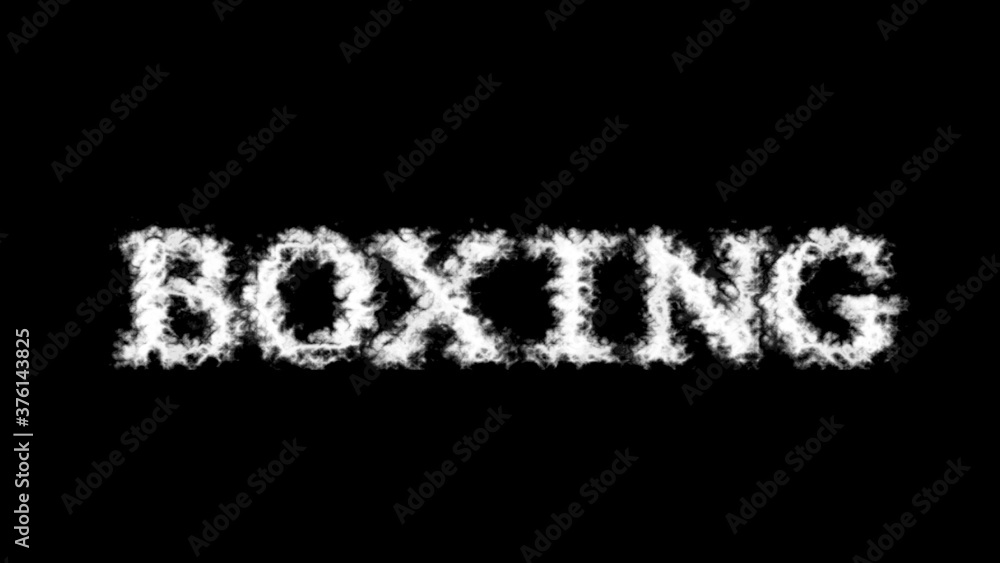 Boxing cloud text effect black isolated background. animated text ...