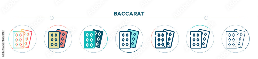 baccarat icon designed in gradient, filled, two color, thin line and ...