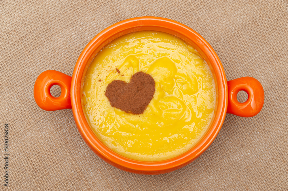 Homemade sweet corn pudding known in Brazil as Curau or Canjica ...