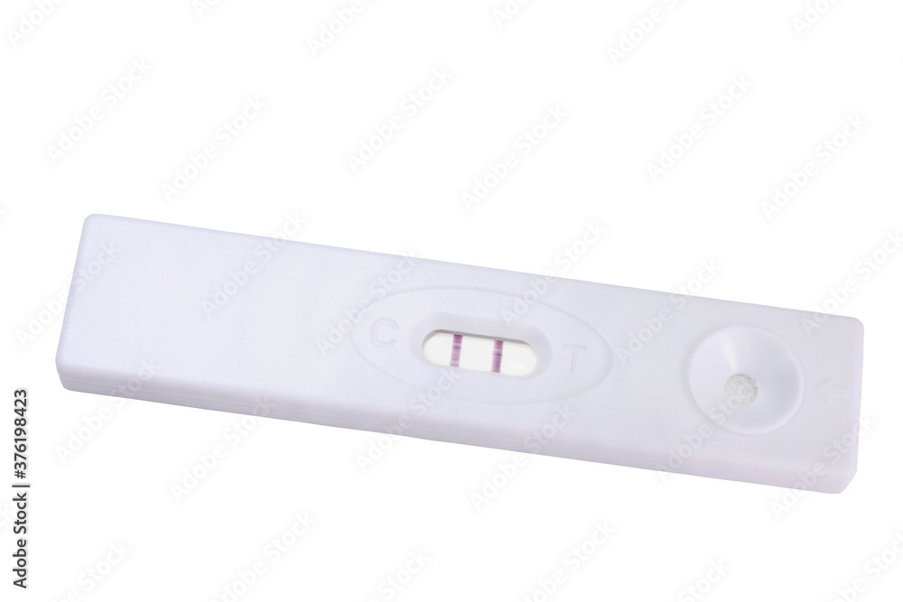 Modern pregnancy test Positive. Pregnancy quick test isolated. Results ...