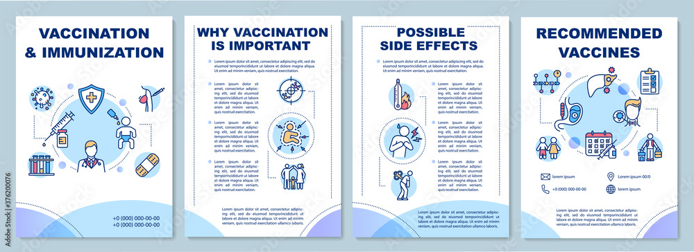 Vaccination and immunization brochure template. Disease protection ...