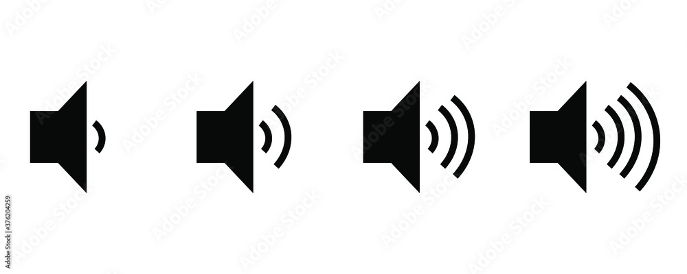 Sound volume level indicator flat style trendy vector illustration. Low ...