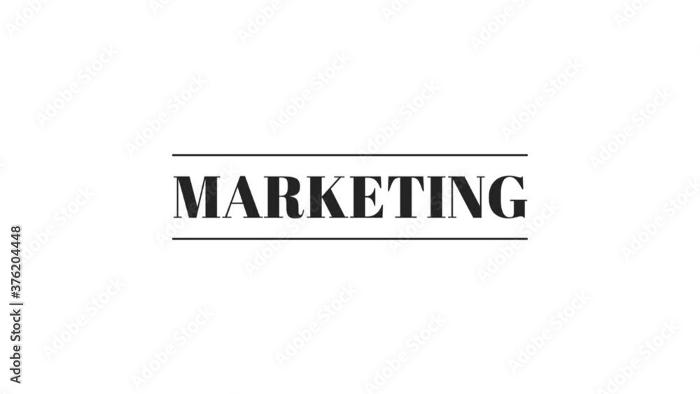 Marketing with text effect isolated white background. Animated text ...