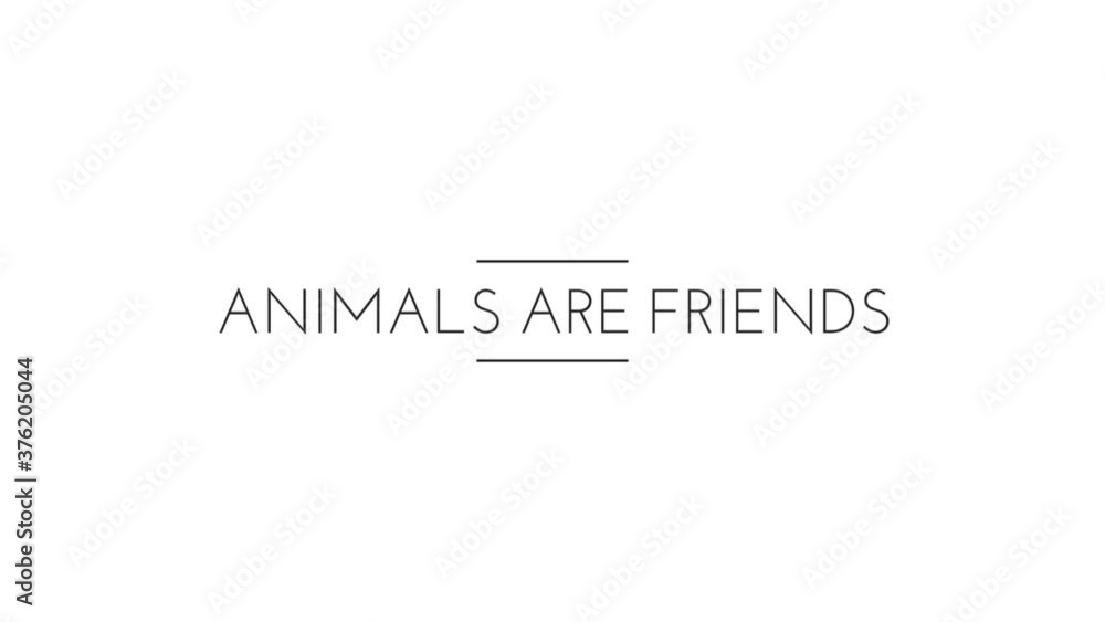 Animals are friends with text effect isolated white background ... Animals are friends with text effect isolated white background ...
