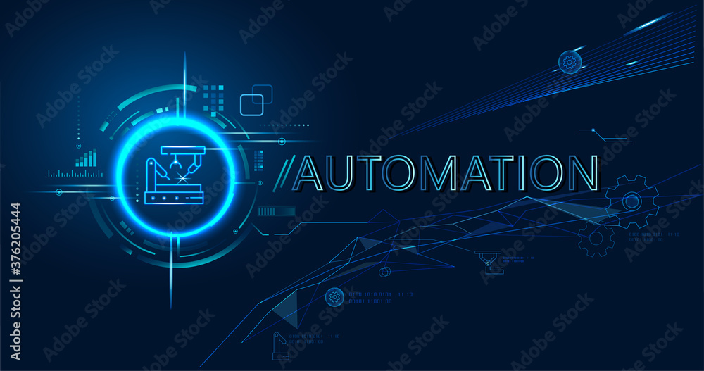 Automation Banner logo for futuristic industrial, autonomous, robotic ...