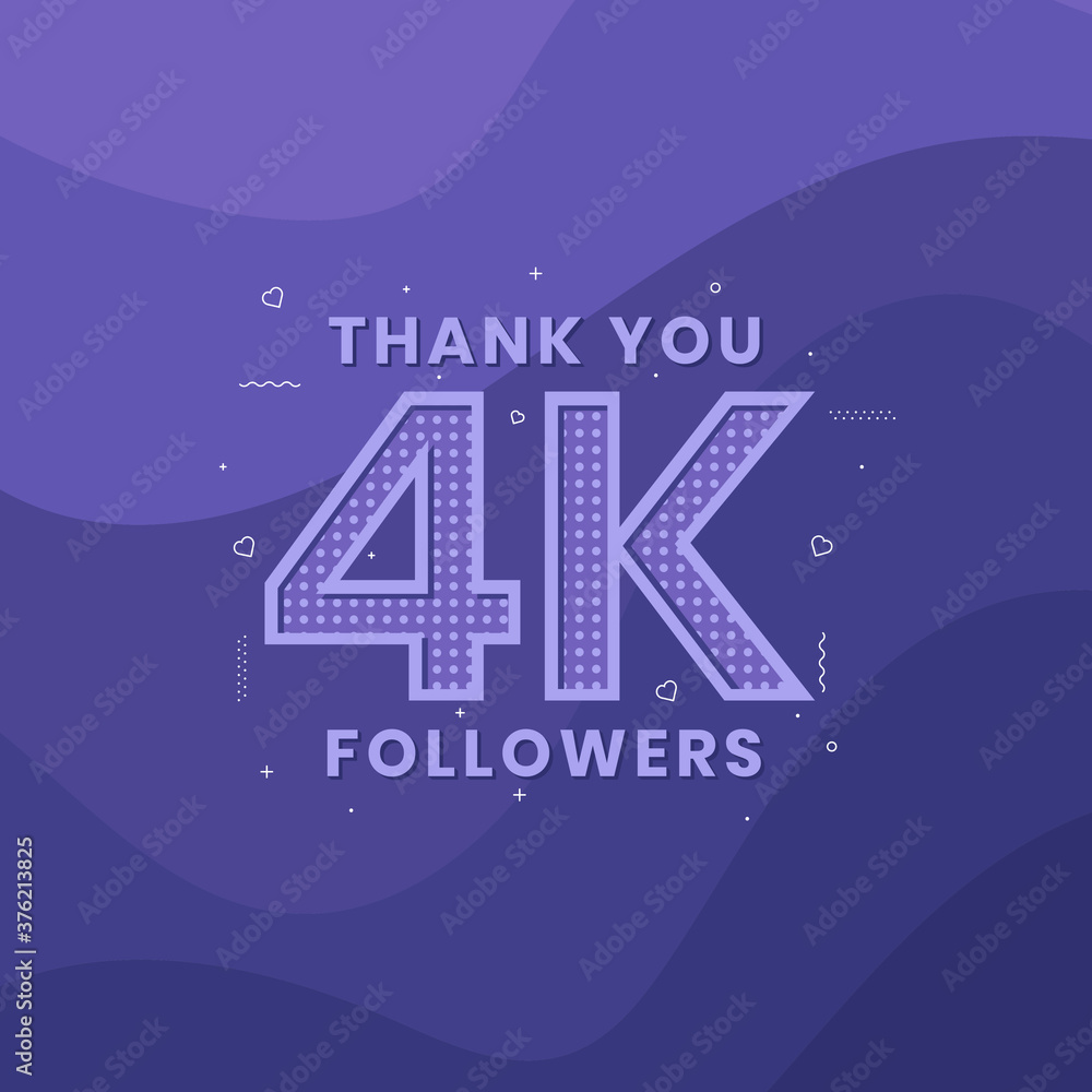Thank you 4K followers, Greeting card template for social networks ...