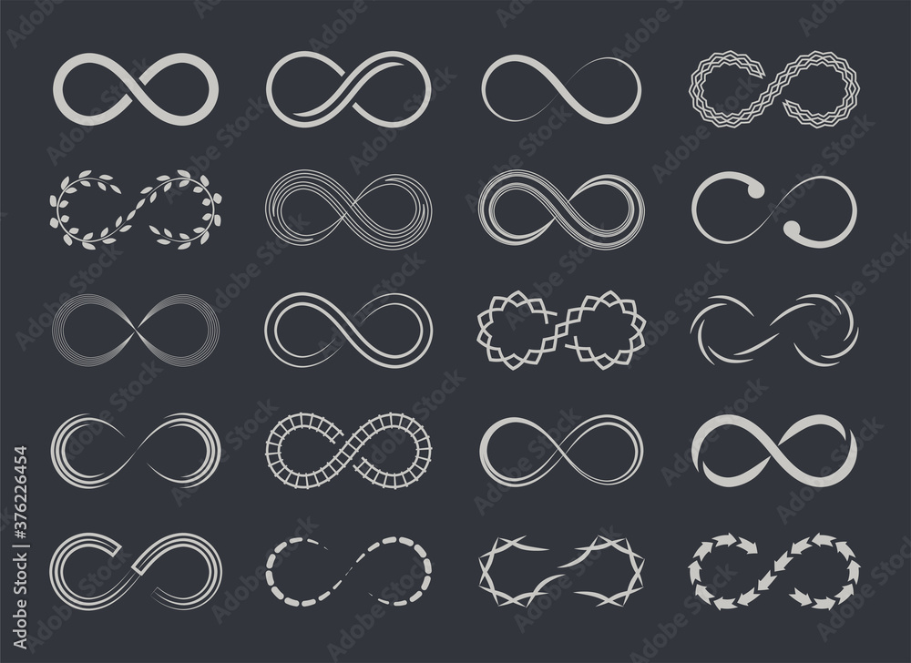 Infinity loop logo icon. Vector unlimited infinity, endless line shape ...