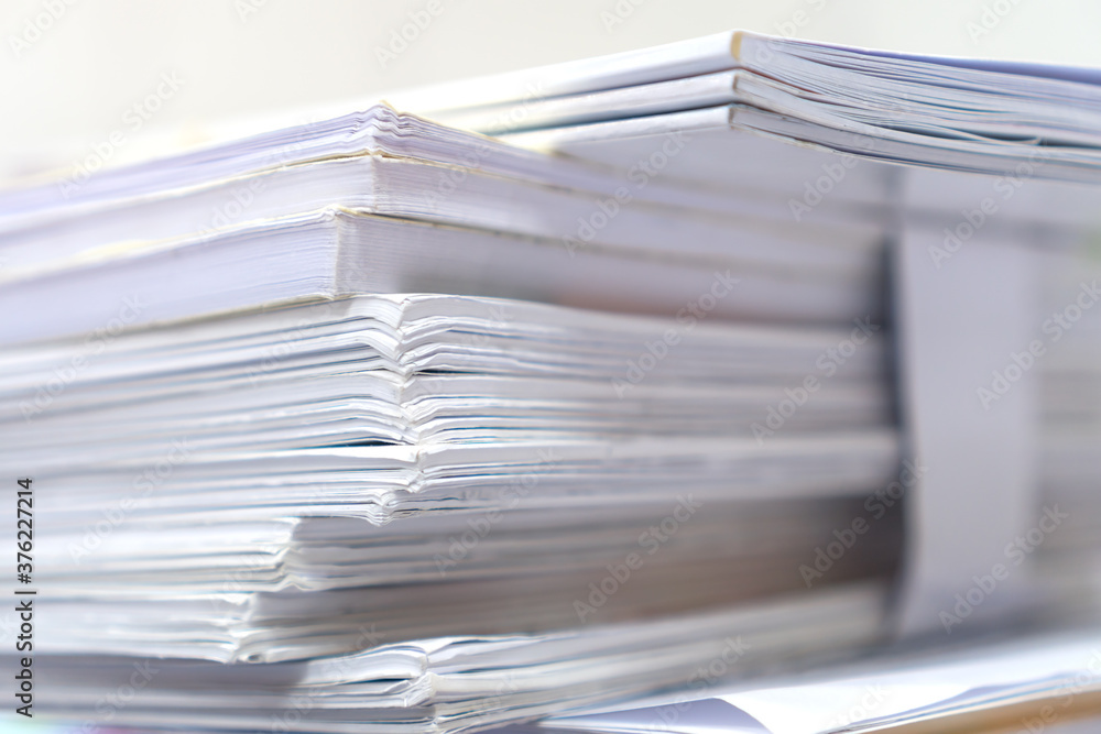 Papersheet of Overload stack messy documents of report papers for ...