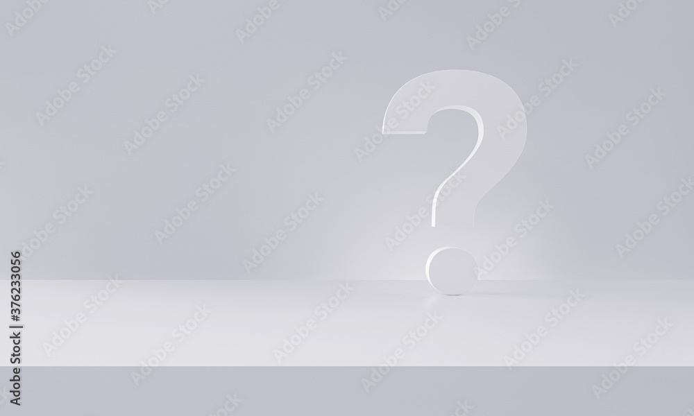 Question mark, studio background. 3d rendering. Stock Illustration ...