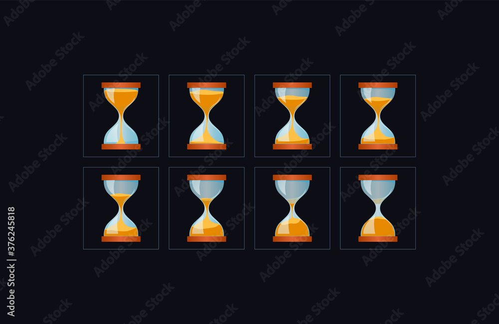 Vetor de Sandglass animation frames. Hourglass sandglass animation for ...