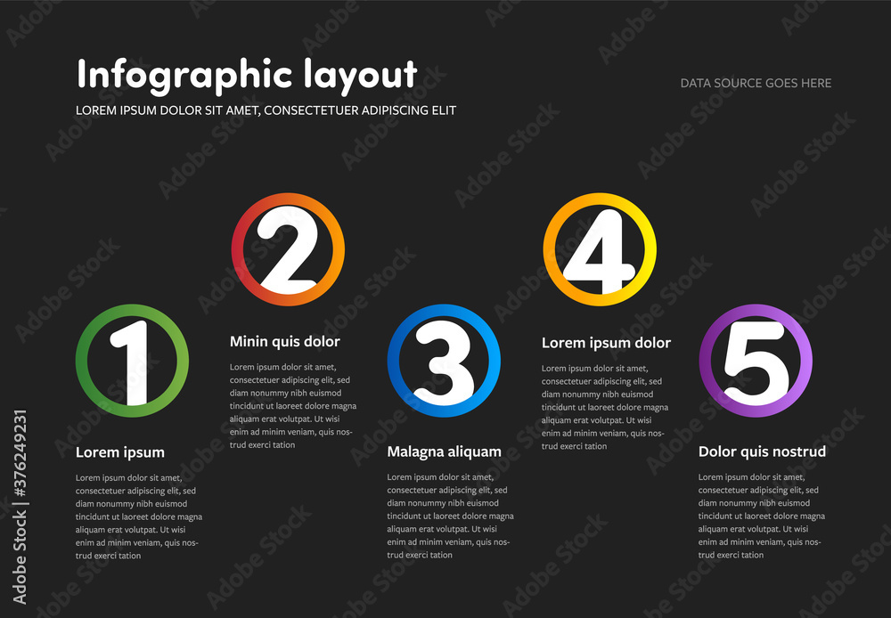 Vetor de Big numbers in circles infographic layout, colored circular ...