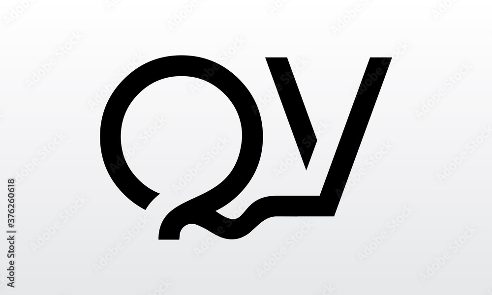 Initial letter QV logo design with modern business typography vector ...