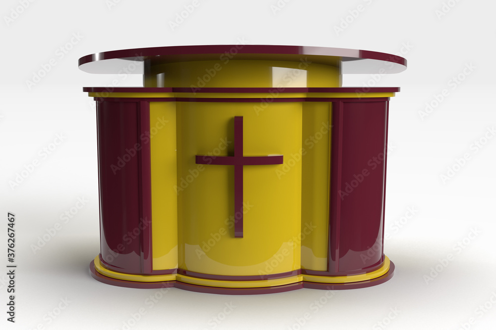 Beautiful Pulpit for Church Altar. Render 3D Stock Illustration | Adobe ...