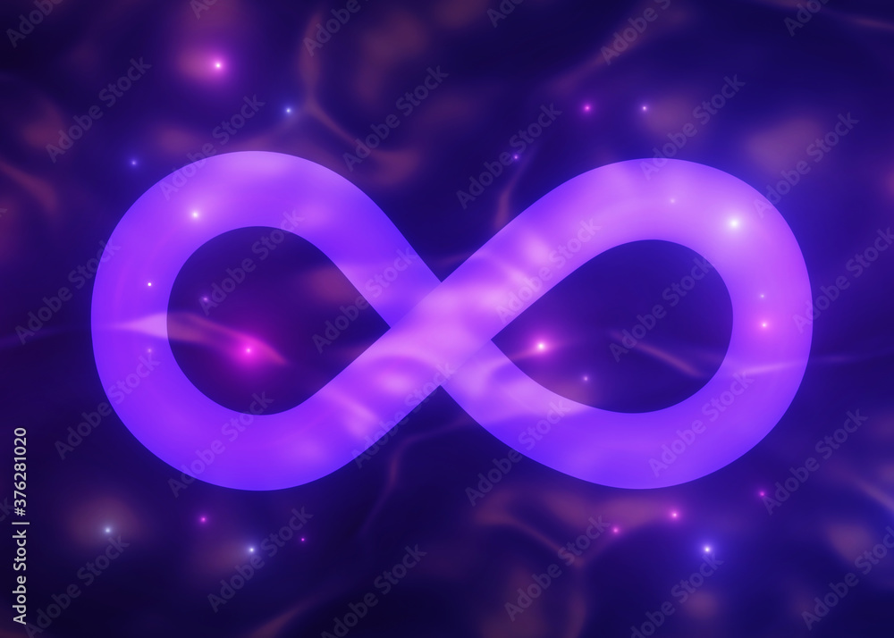 Cosmic Infinity sign or symbol, 3d render Stock Illustration | Adobe Stock