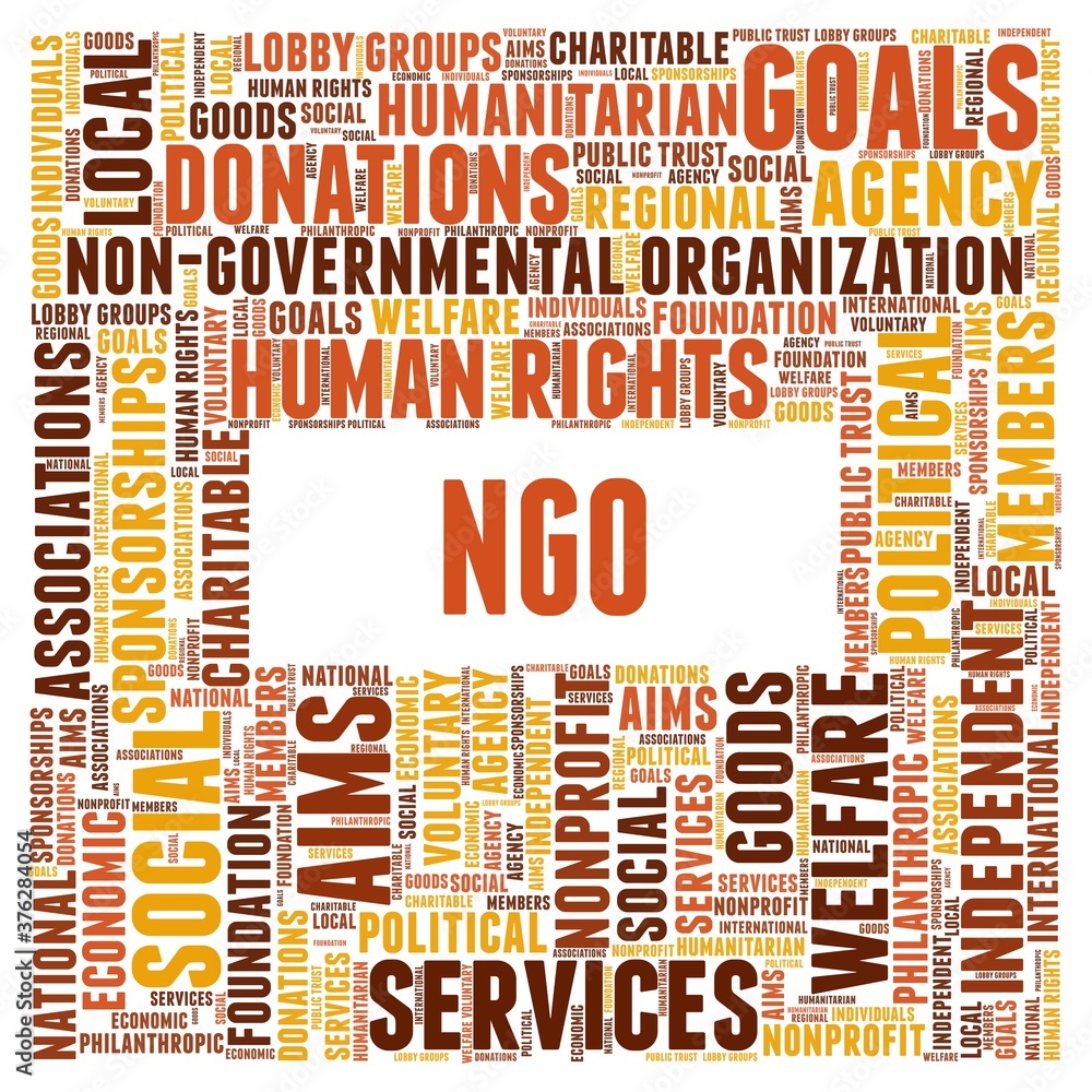 Non-governmental organization - NGO vector illustration word cloud ...