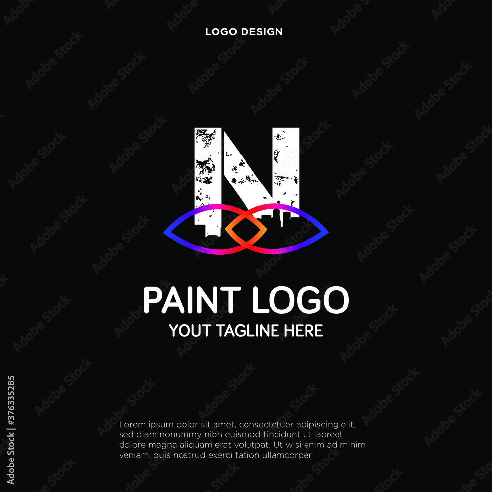 Initial letter N with building as negative space logo design ...