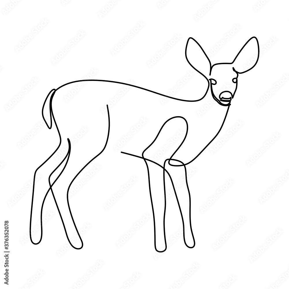 Continuous one line drawing of a Mouse Deer. Vector illustration Stock ...