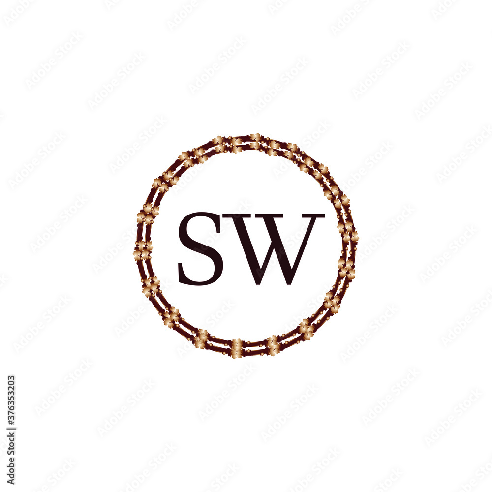 S W joint letter logo abstract design Stock Vector | Adobe Stock
