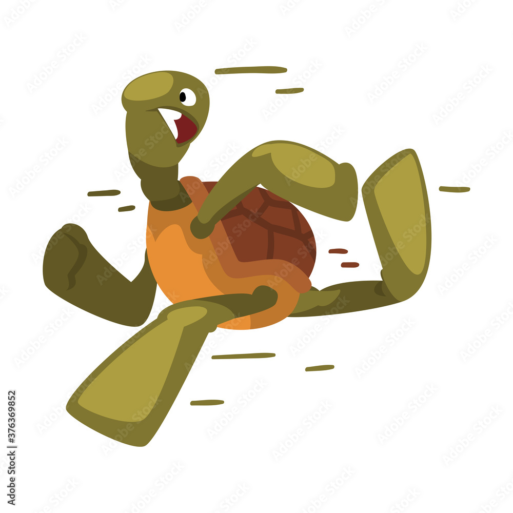 Running Tortoise Cartoon