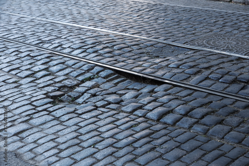 Foto de Broken pavements sidewalks on the sidewalk. pavement with ...