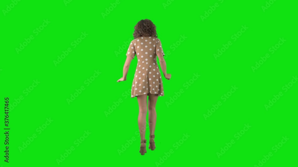 Vidéo Stock Back view of young woman walking in high heels stumbling ...