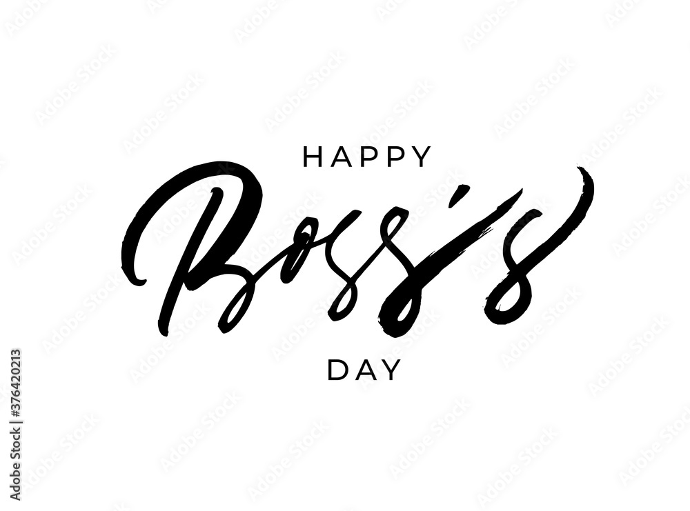 Happy Boss's day vector brush calligraphy. Hand drawn modern lettering ...