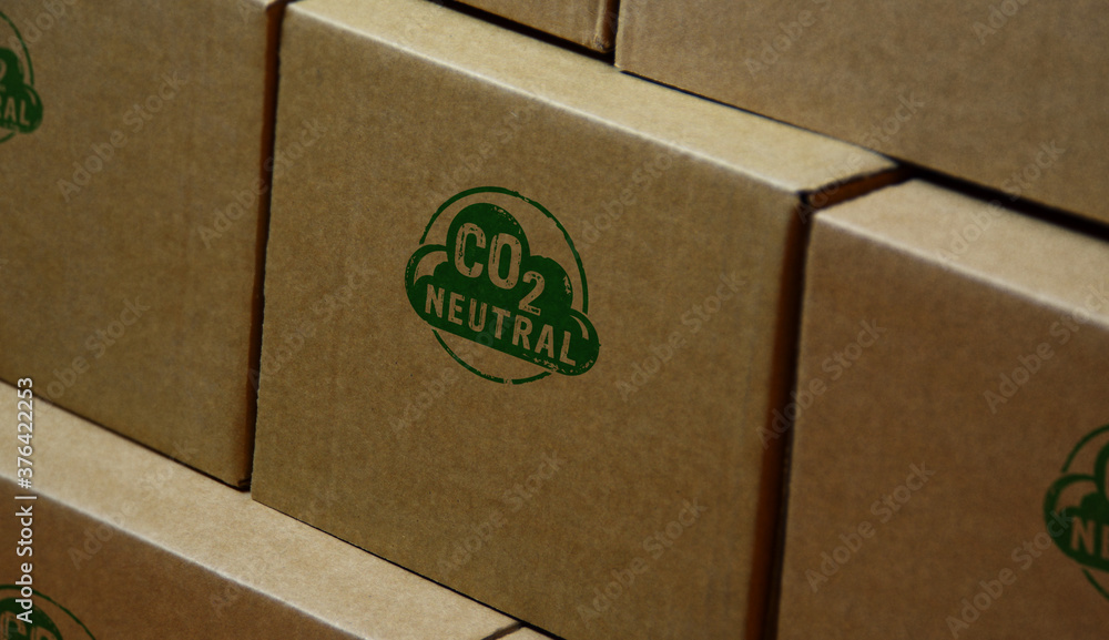 CO2 carbon neutral emission stamp and stamping Stock Photo | Adobe Stock