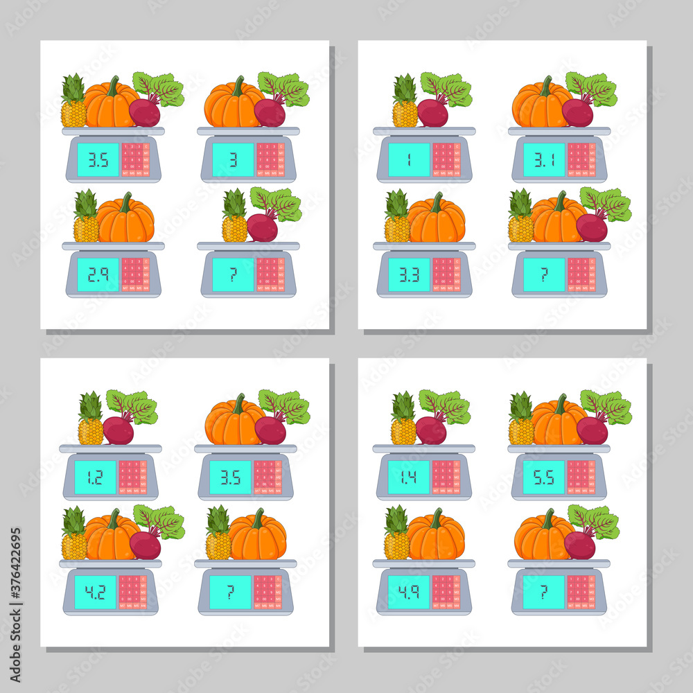 Mathematical Addition Subtraction Puzzle. System of equations. Math ...