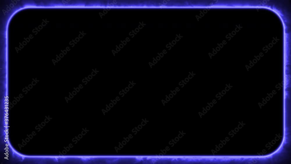 Vidéo Stock Abstract blue neon mist glowing rectangle frame. 4K rounded ...