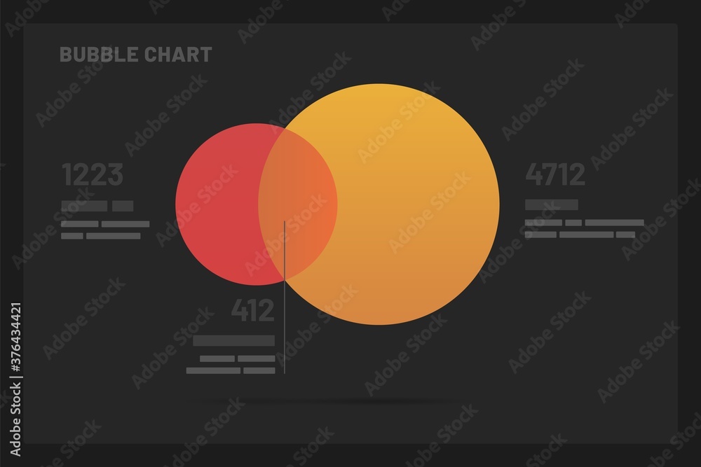 Bubble Chart. Elements of infographics on a dark background. Use in ...
