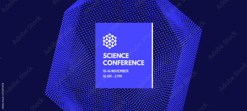 Science conference. Crystal consisting of small particles. Object with ...