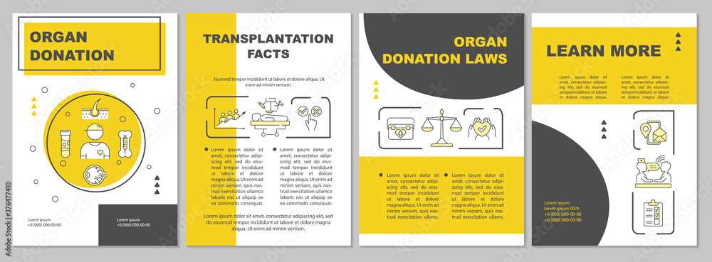 Organ donation brochure template. Transplantation clinic, charity flyer ...
