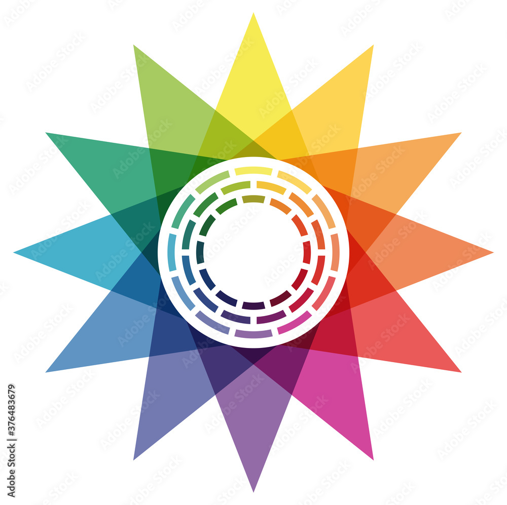 color wheel with overlaying colors Stock Vector | Adobe Stock