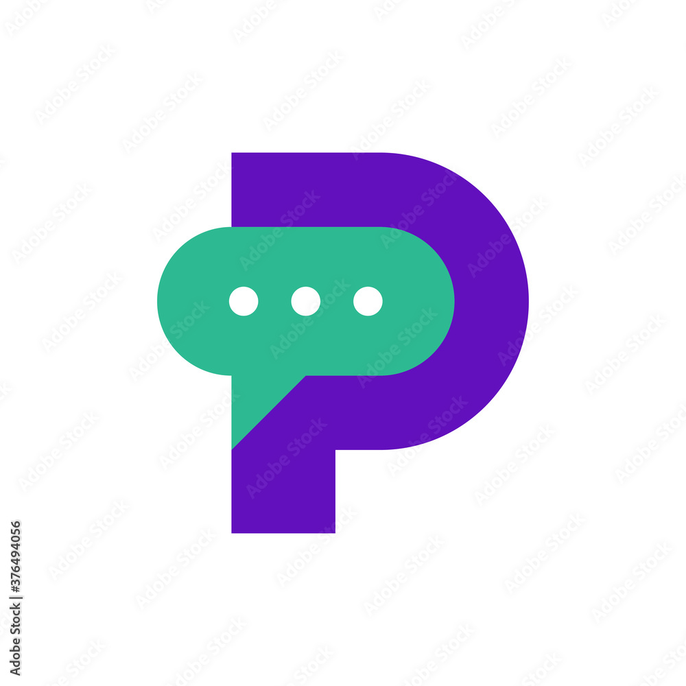 Letter P chat bubble communication logo template Stock Vector | Adobe Stock