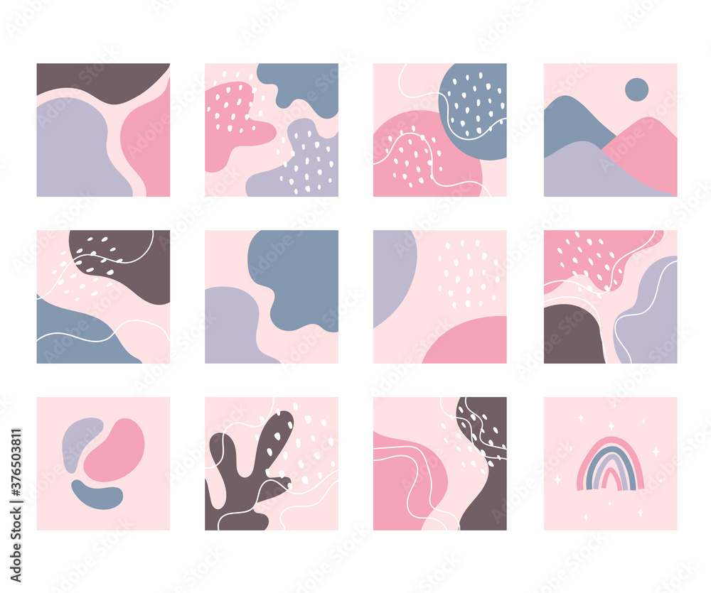 Abstract background with various shapes and textures. Vector ...