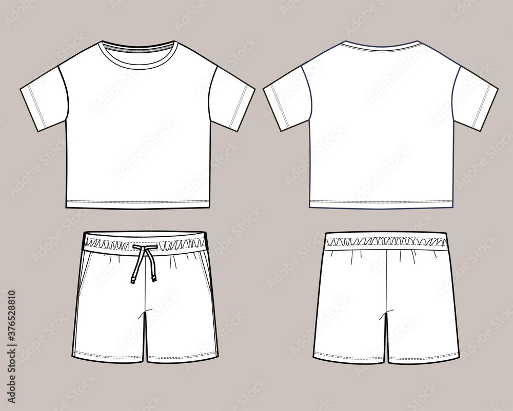 technical vector sketch of sport suit.Apparel design technical drawing ...
