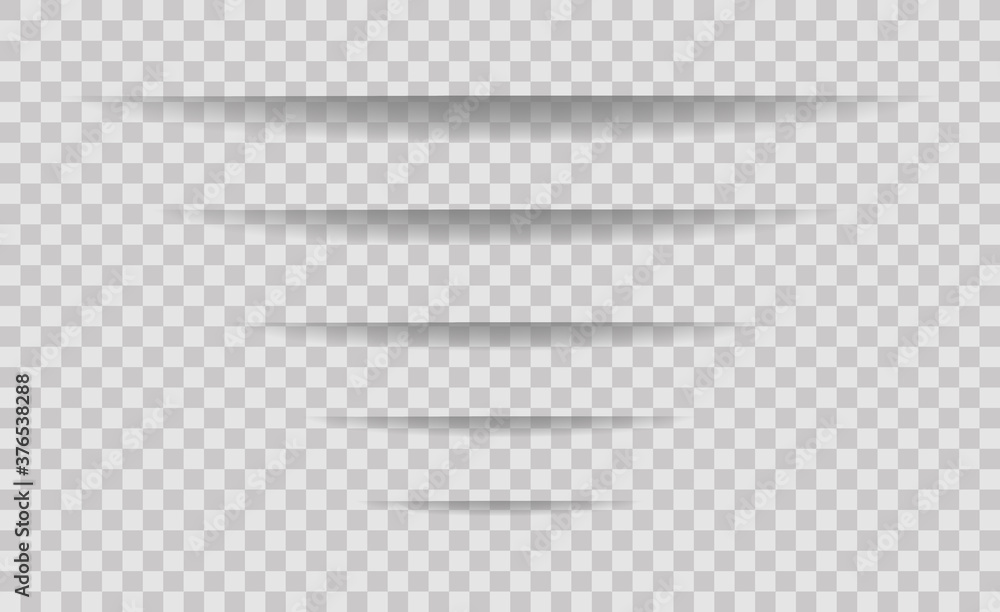 Paper shadow effect. Set of realistic transparent shadow effects ...