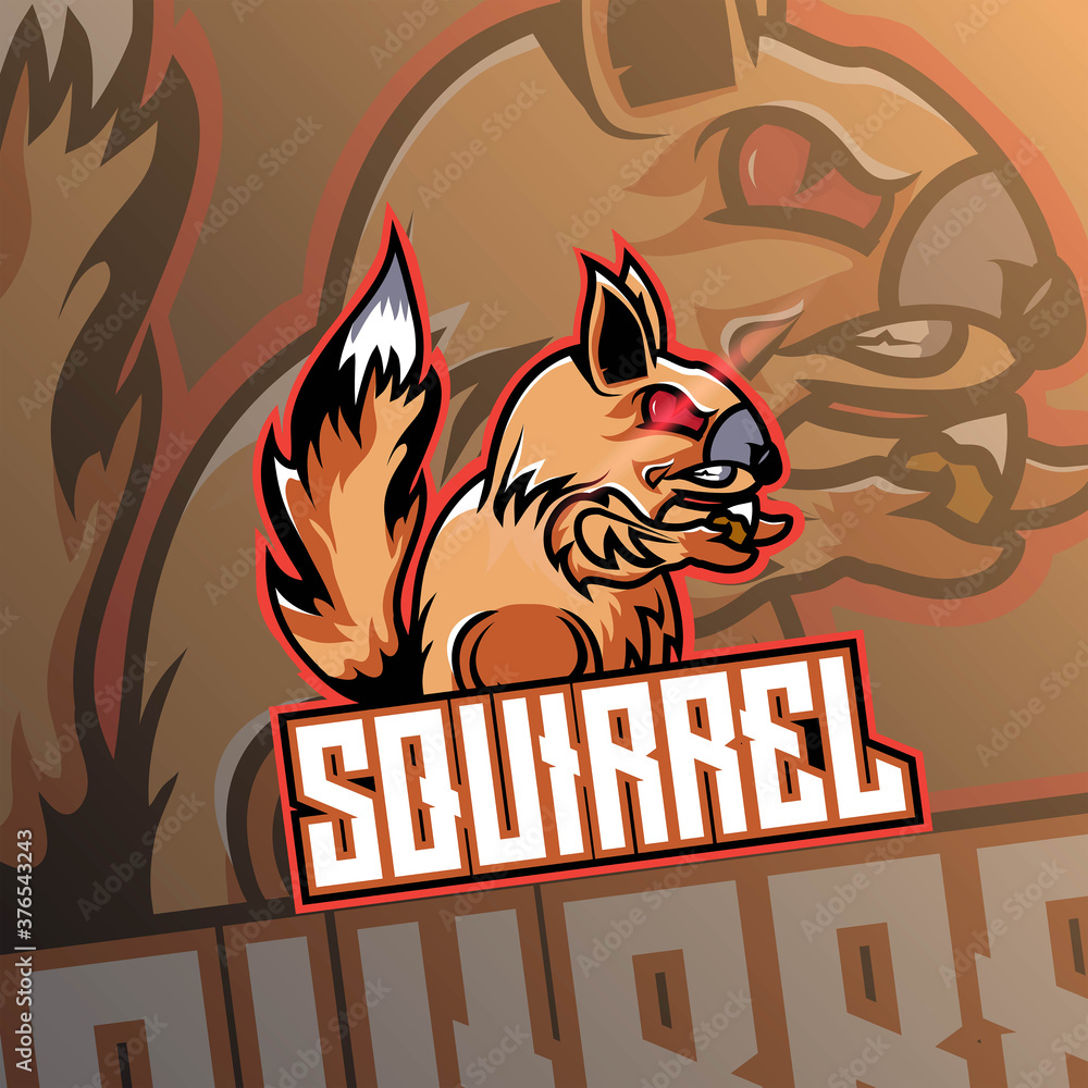 Squirrel mascot sport esport logo design. The high-resolution Esport ...