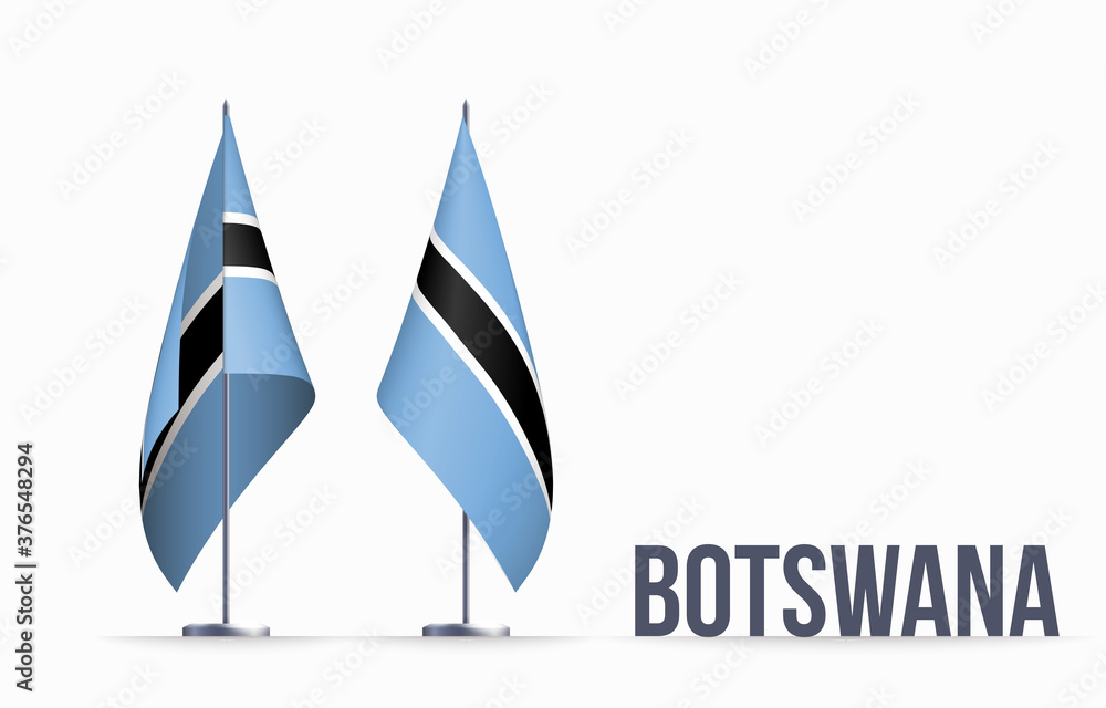 Botswana flag state symbol isolated on background national banner ...